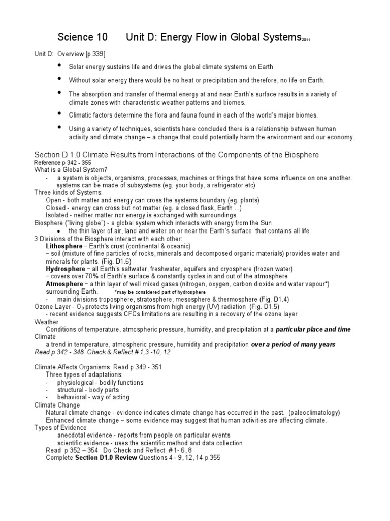 Energy Flow and Climate Change | PDF