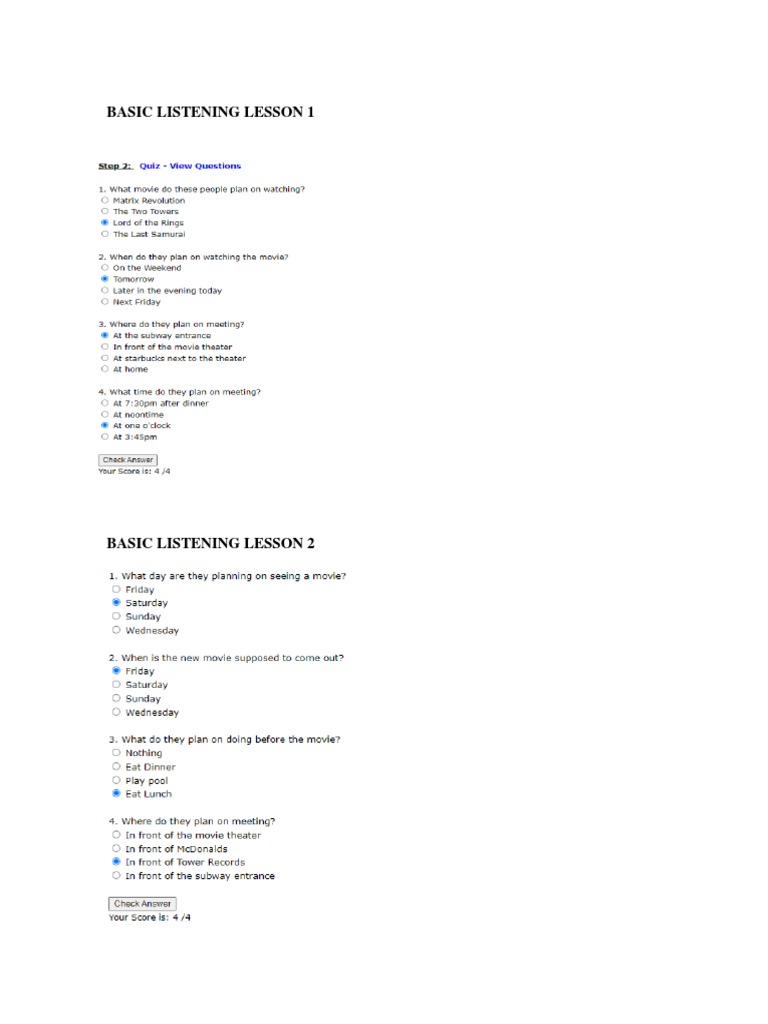 Introduction to Basic Listening Skills: A 5-Part Lesson Series and Student Record for Andrea ...