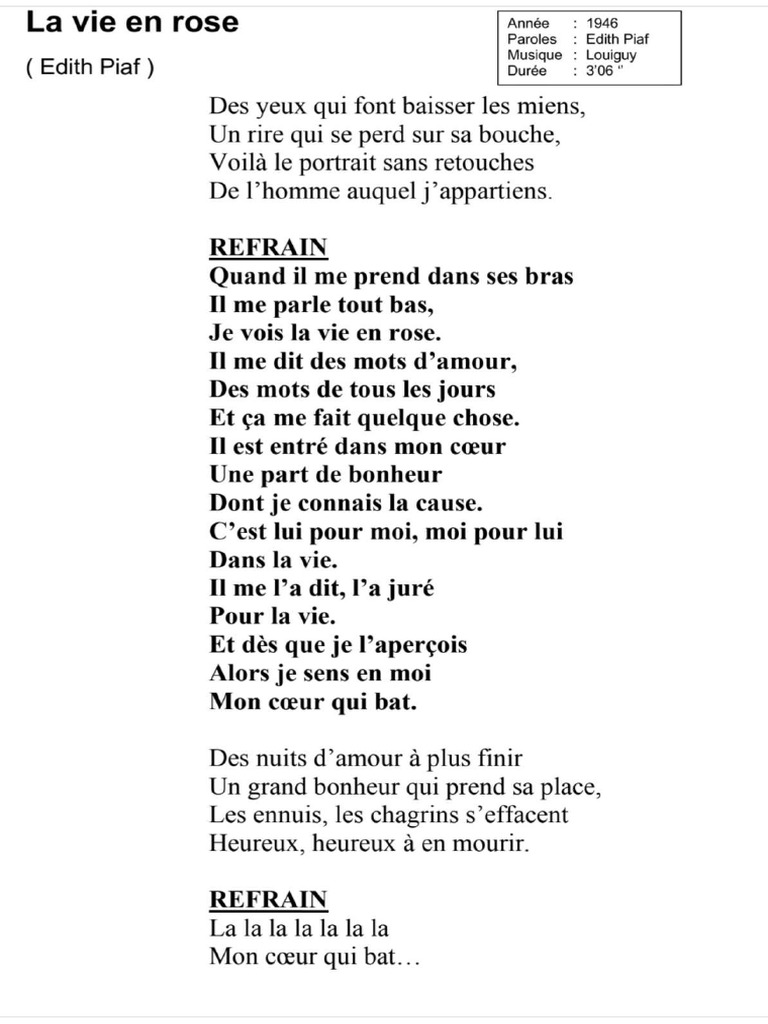 La Vie en Rose | PDF