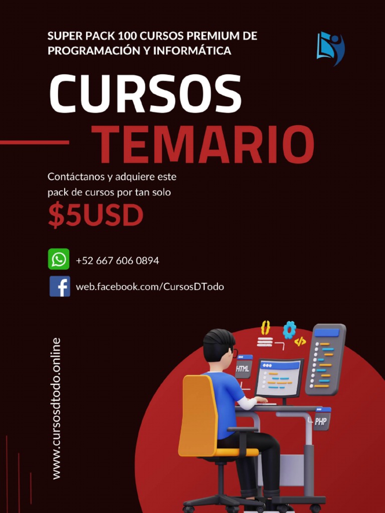 Temario - 100 Cursos Digitales Premium | PDF