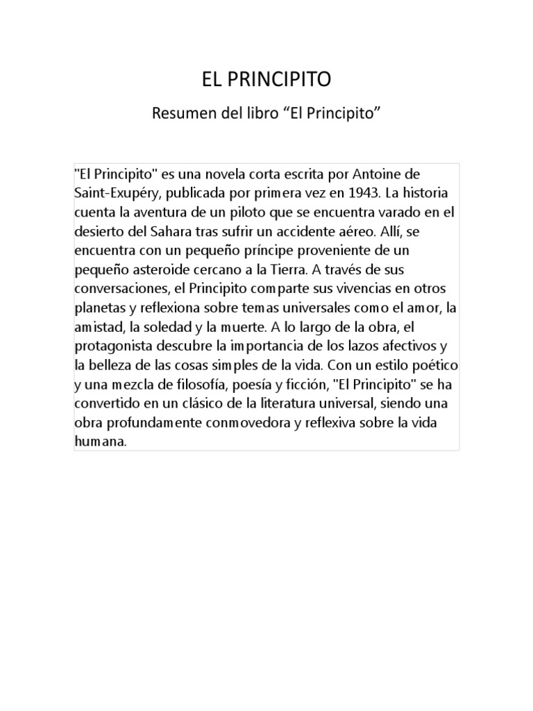 El Principito | PDF