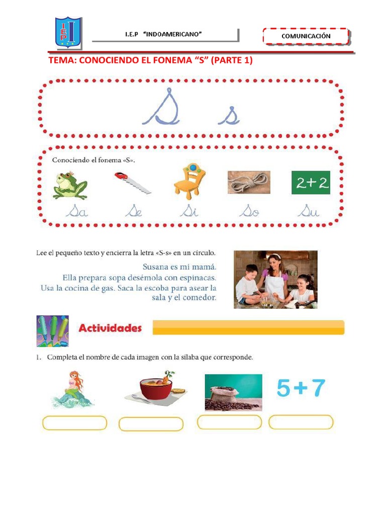 Tema 14 - Conociendo El Fonema S (Parte 1) PDF | PDF