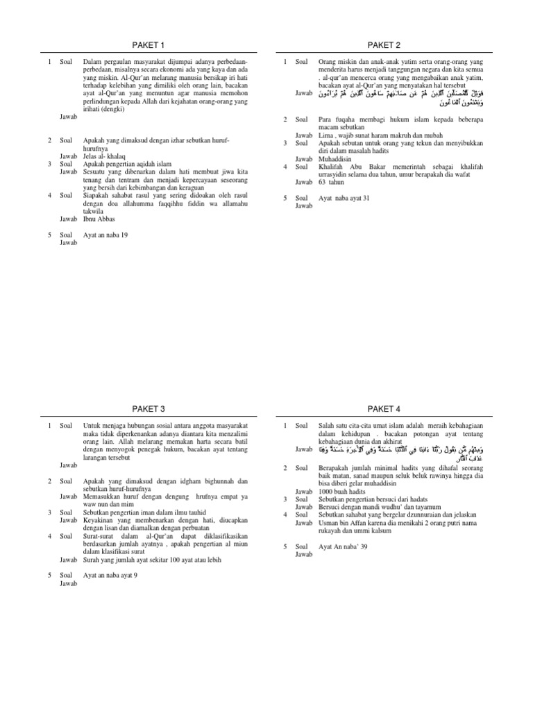 Soal MFQ Gabungan PDF | PDF | Pengembangan Diri