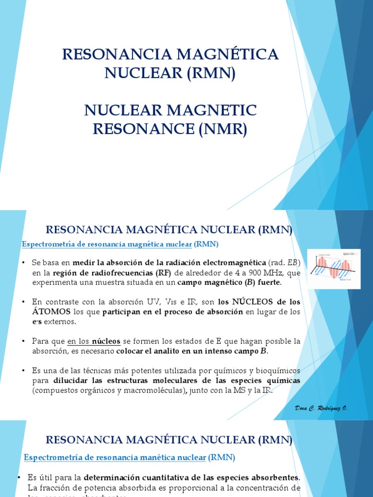 RMN 1 | PDF | Resonancia magnética nuclear | Núcleo atómico