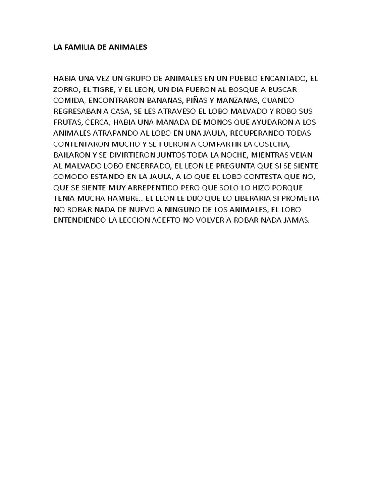 La Familia de Animales | PDF