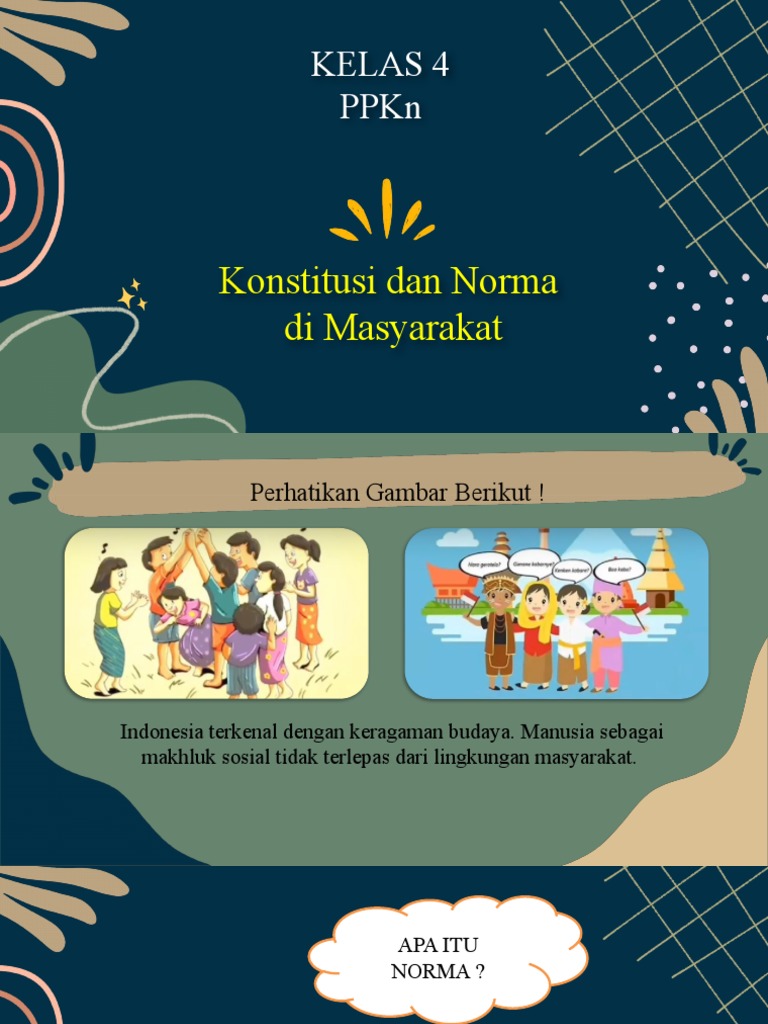 Kelas 4 PPKN: Konstitusi Dan Norma Di Masyarakat | PDF