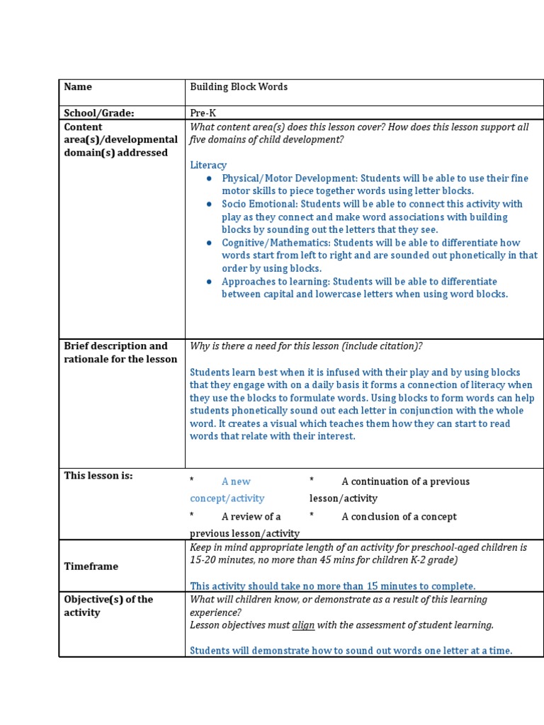 Literacy Lesson Plan 3 - Jenifer Pienczykowski | PDF | Educational ...