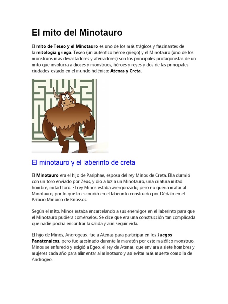 El Mito Del Minotauro | PDF