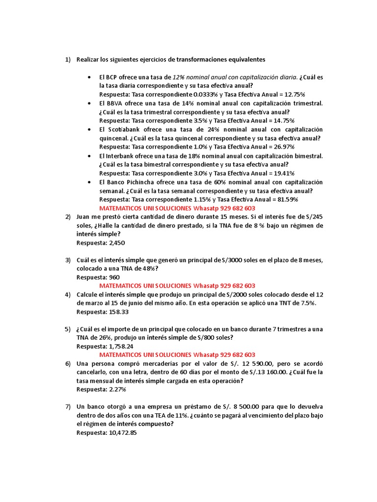 Practica Calificada #1 PDF | PDF | Interés | Interés compuesto