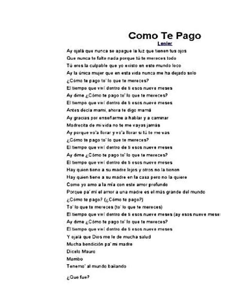 Canción Día De Las Madres Pdf