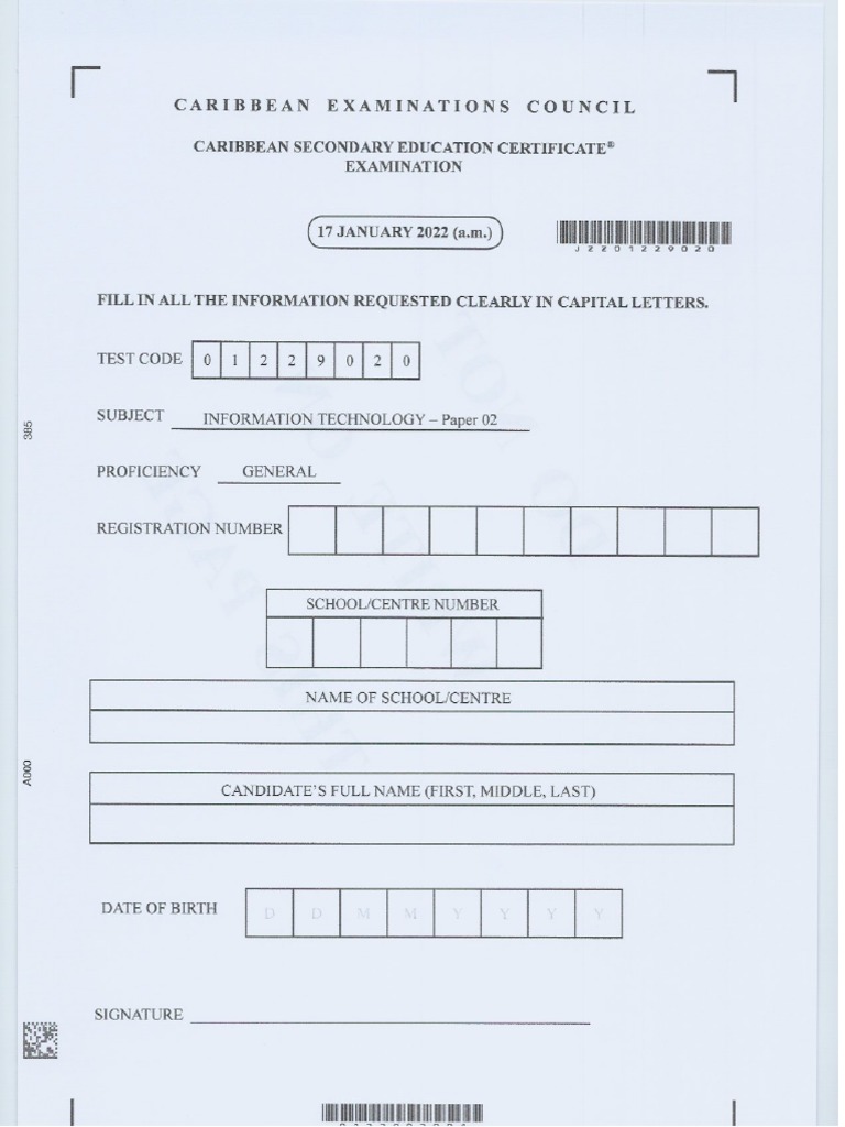 Information Technology Paper 02 JAN 2022 PDF | PDF