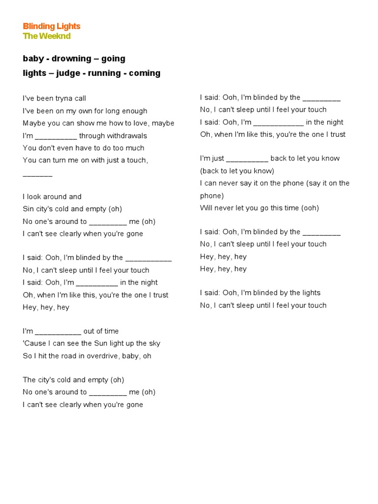 Blinding Lights.docx | PDF