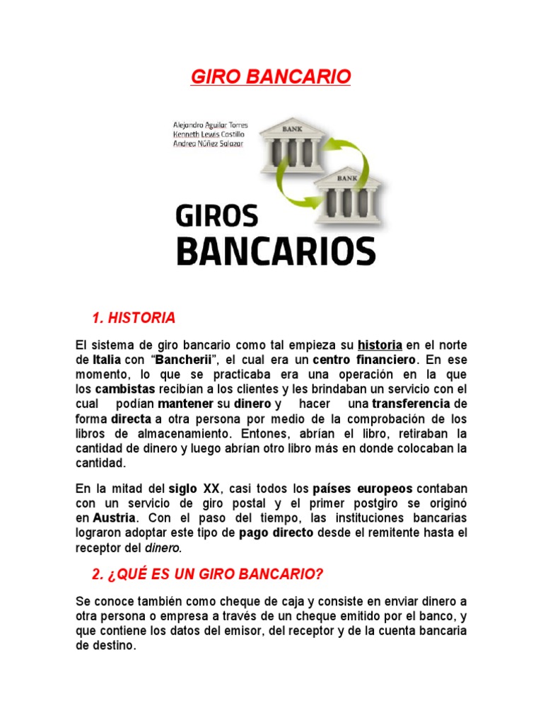 GIRO BANCARIO Informe | PDF