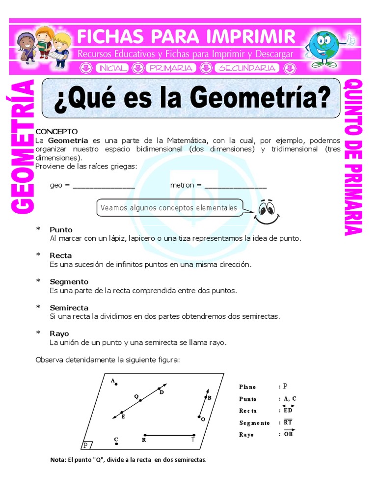 Qué Es La Geometría para Quinto de Primaria | PDF | Geometria plana ...
