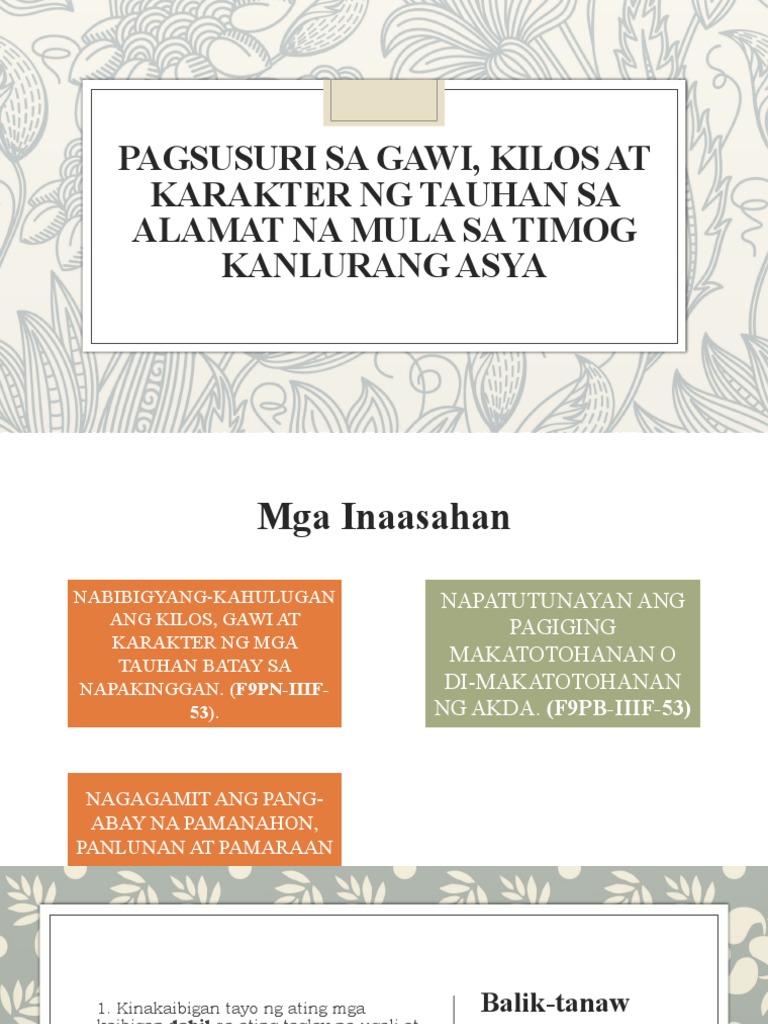 Grade9 - Filipino - Pagsusuri Sa Mga Gawi at Kilos NG Mga Tauhan Sa ... Grade9 - Filipino - Pagsusuri Sa Mga Gawi at Kilos NG Mga Tauhan Sa ...
