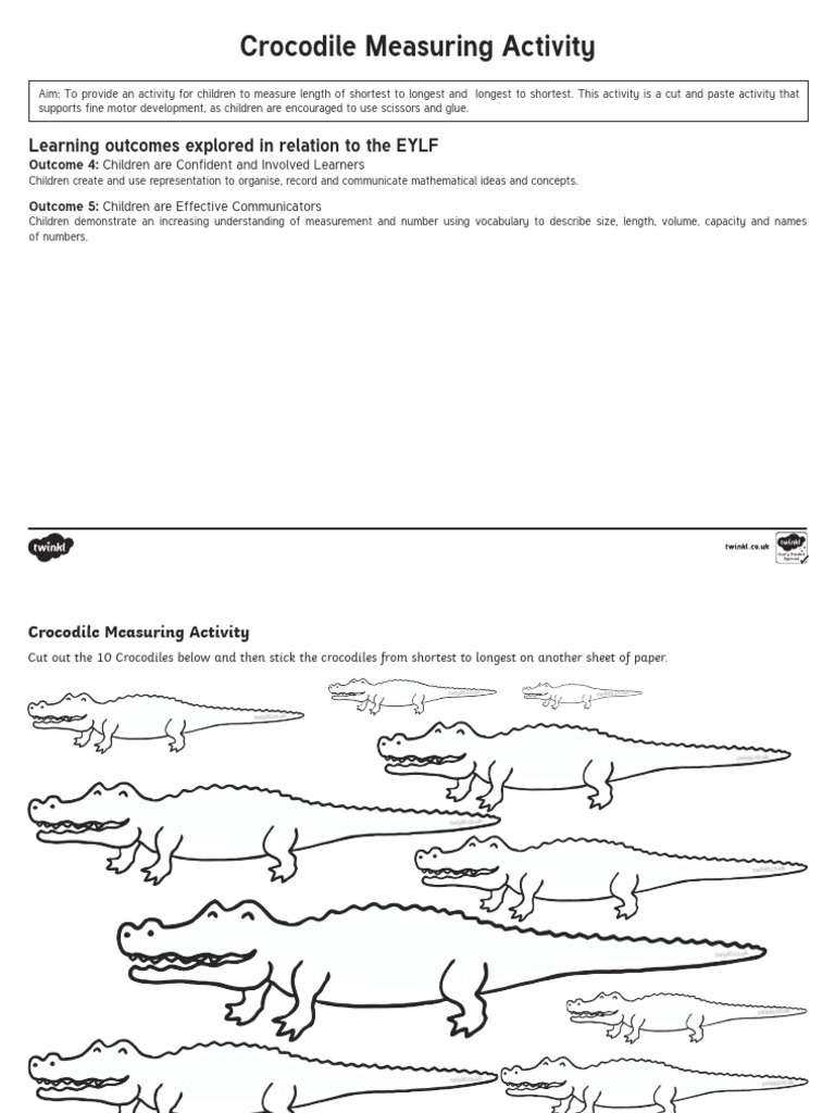 Au A 35 Crocodile Measurement Activity Sheet - Ver - 2 PDF | PDF