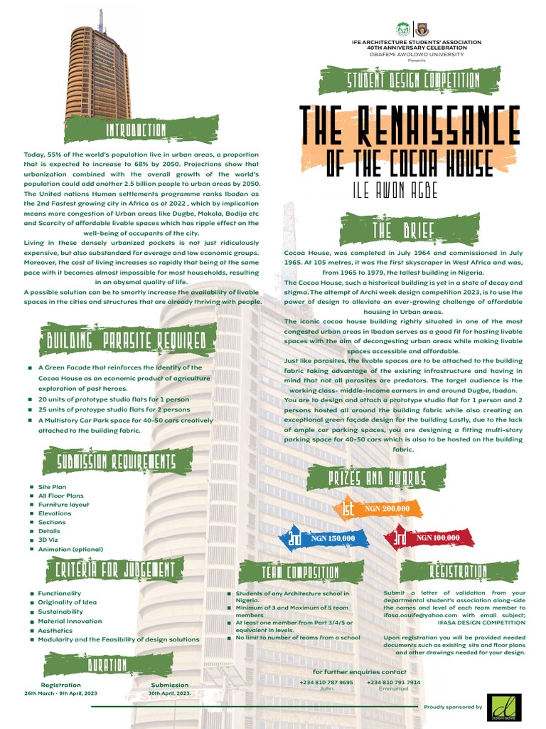 Ife Architecture Student's Association (Oau Ile-Ife) Design Competition ...