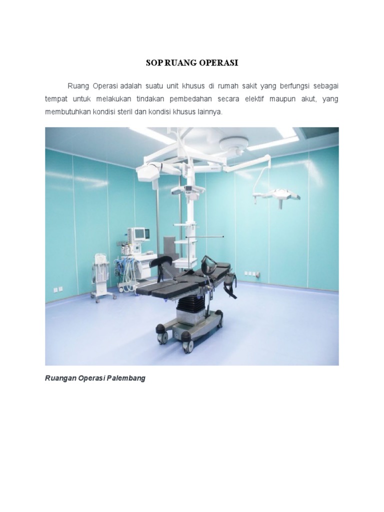 Sop Ruang Operasi | PDF | Kesehatan Holistik | Sains & Matematika
