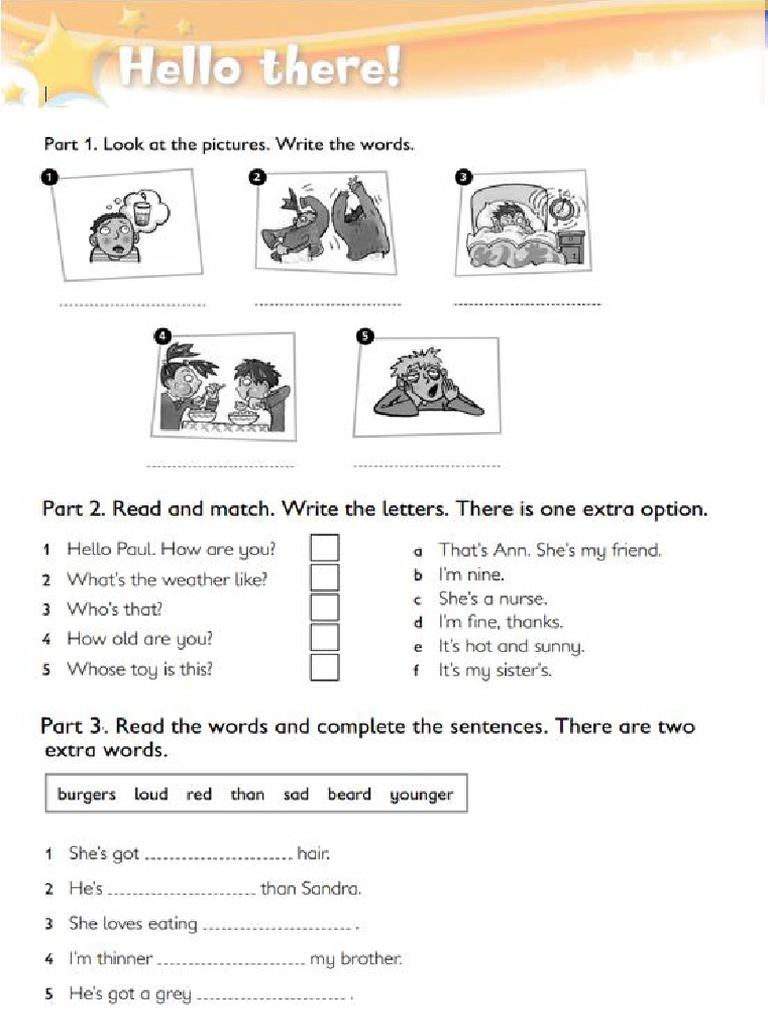 Kids Box 4 - Test Unit 0-1 | PDF