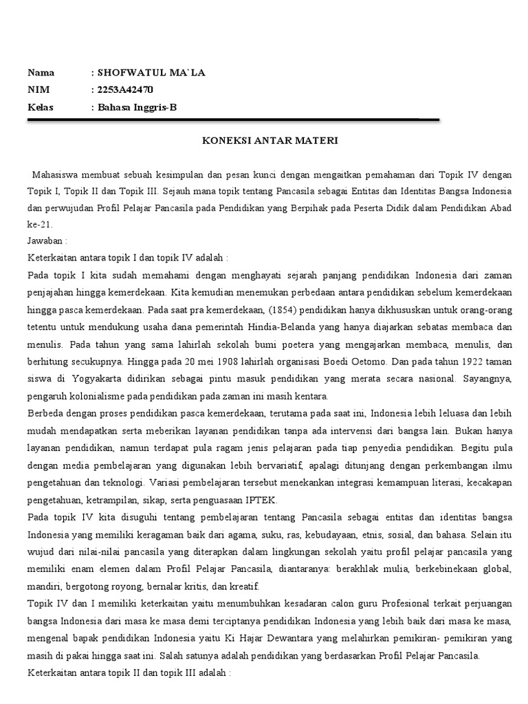 Koneksi Antar Materi | PDF Koneksi Antar Materi | PDF