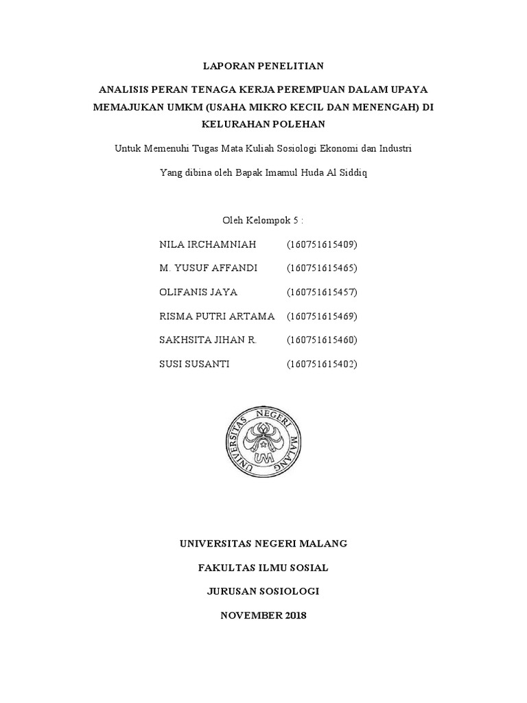 Contoh Laporan Penelitian Kualitatif | PDF