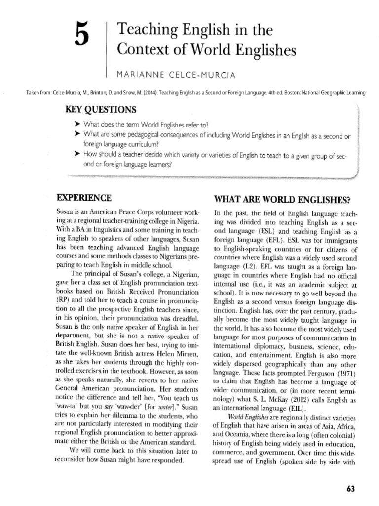 Teaching English in The Context of World Englishes | PDF