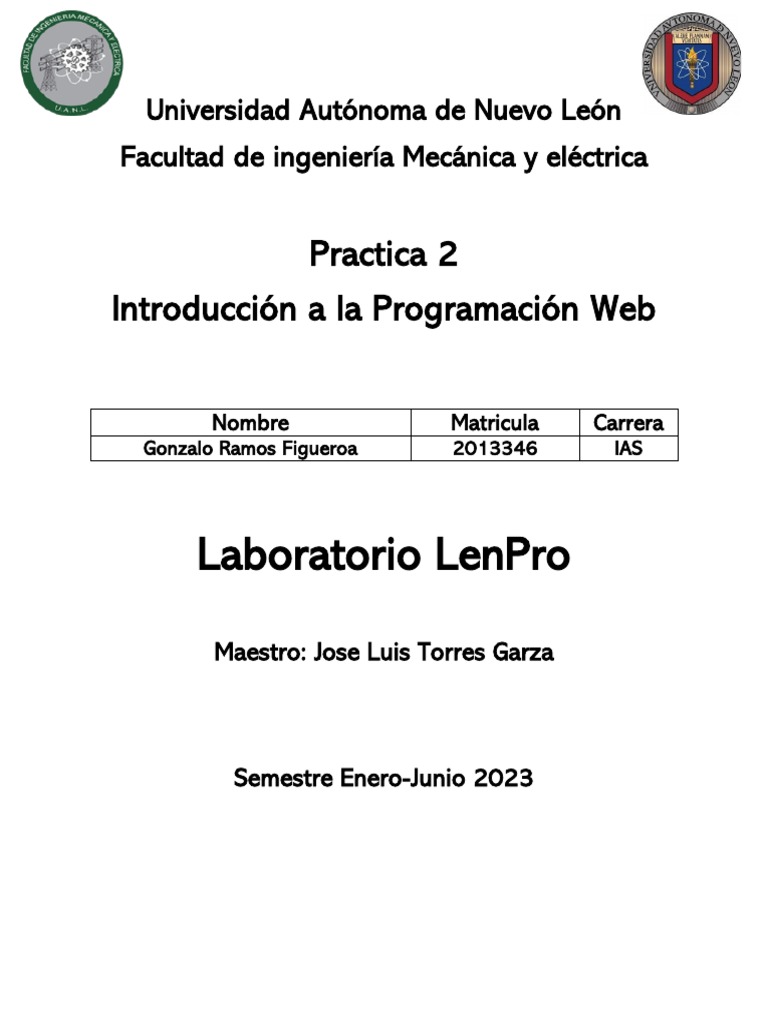 Practica 2 LenPro GRF 2013346 IAS | PDF | HTML | Página web