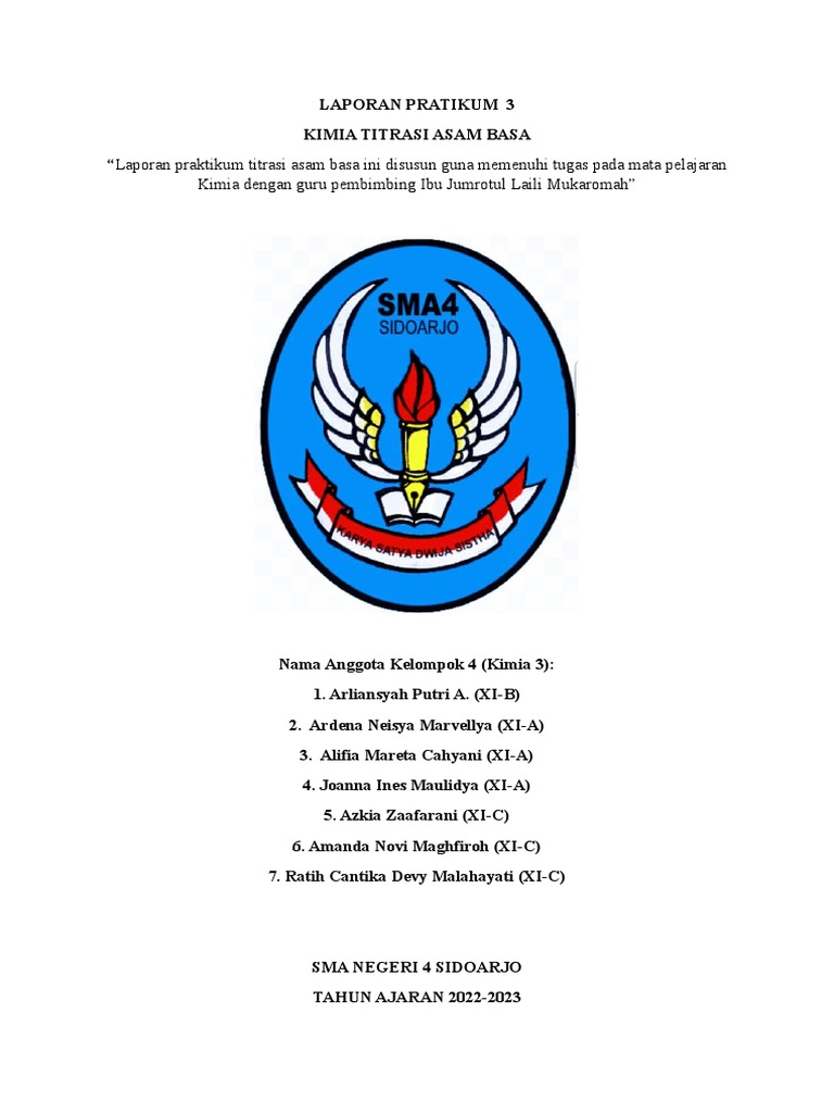 Laporan Pratikum 3 Titrasi Kimia Kel 4 - Ratih Cantika | PDF