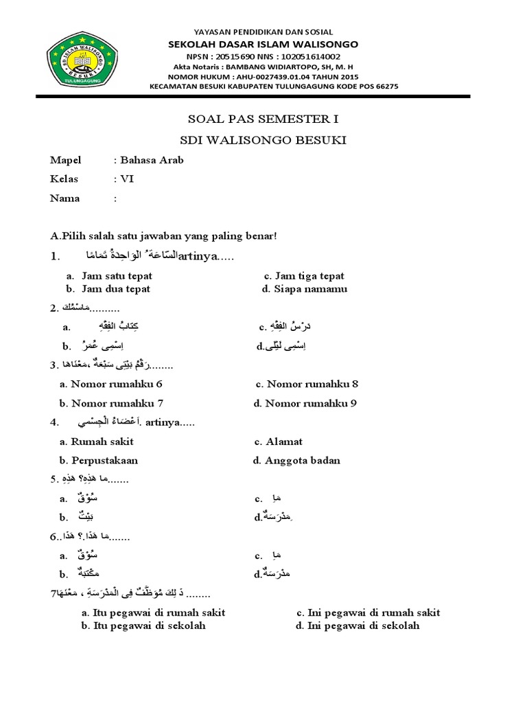 Bhs. Arab Vi | PDF