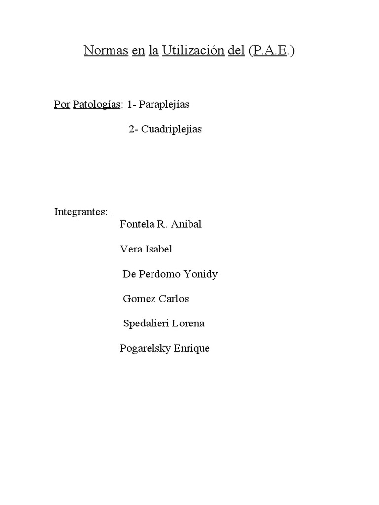Normas En La Utilización Del P A E Pdf