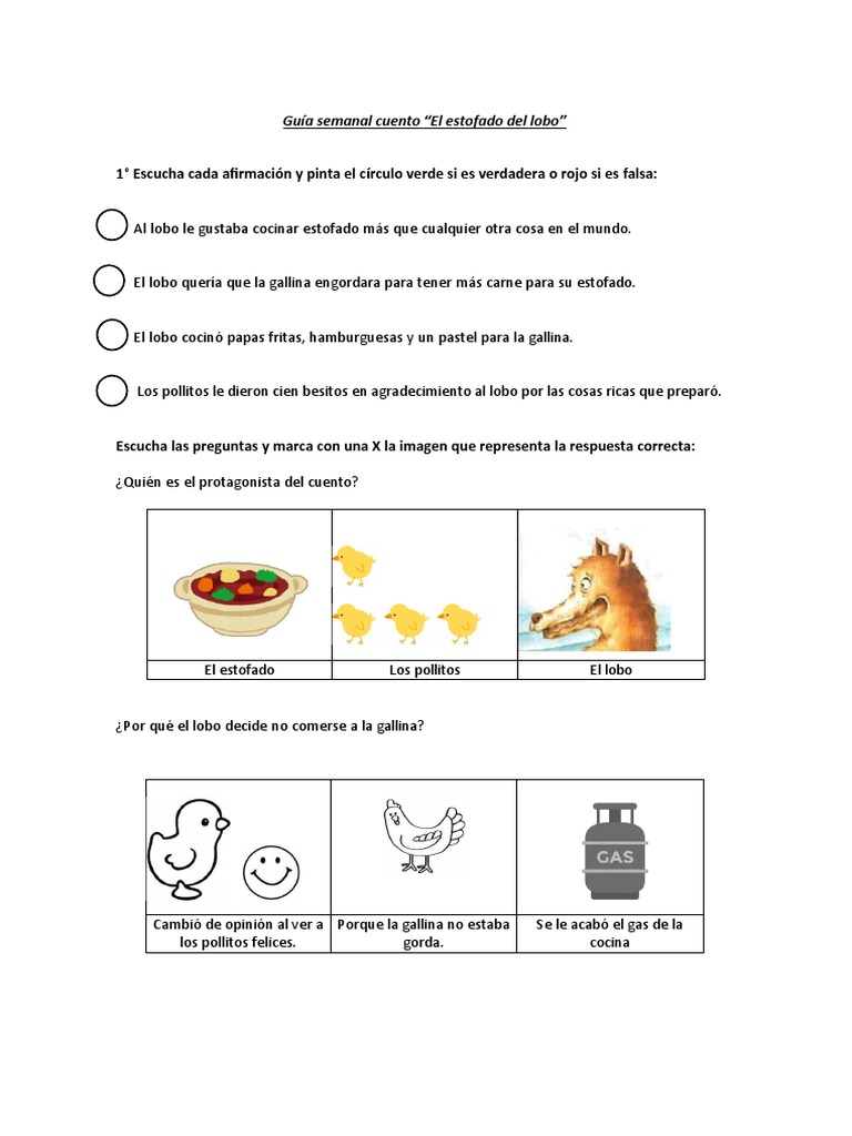 Guía Cuento El Estofado Del Lobo | PDF