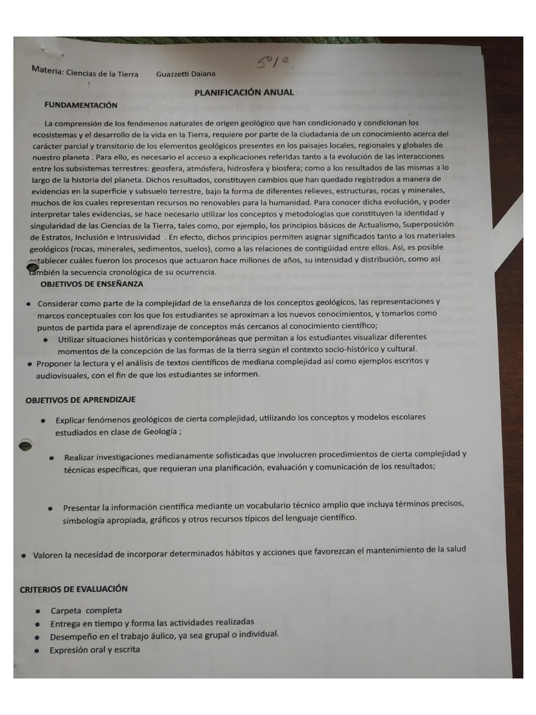 Planificacion Anual CDT | PDF