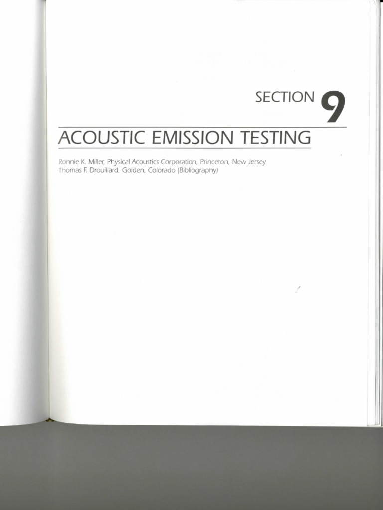 Acoustic Emission NDT Handbook PDF | PDF