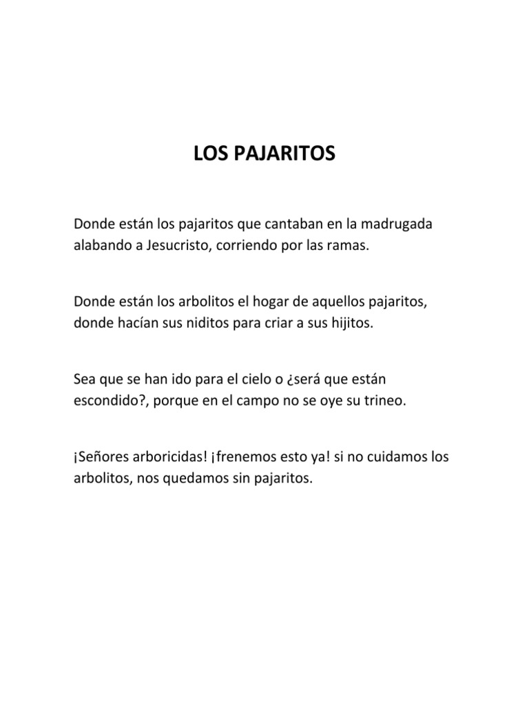 Poema "Los Pajaritos" y su Mensaje | PDF