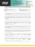 Earthquake Drill Evaluation Form | PDF | Disaster Preparedness ...