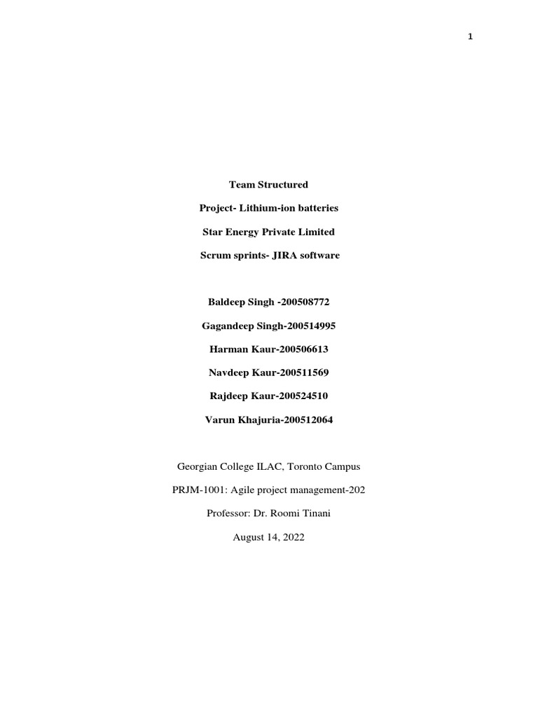 Team Structured-Agile Scrum-Jira PDF | PDF | Scrum (Software Development) | Lithium Ion Battery
