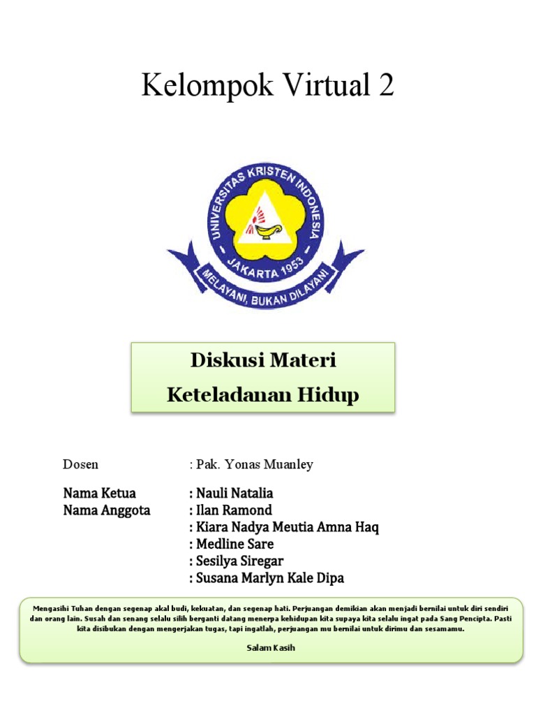 Kelompok Virtual 2-Tugas 3 Mengenai Keteladanan Hidup | PDF