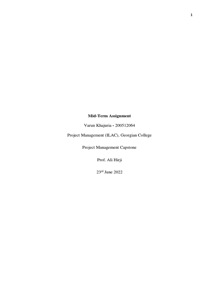Capstone Mid-Term Assignment Varun | PDF | Budget | Performance Indicator