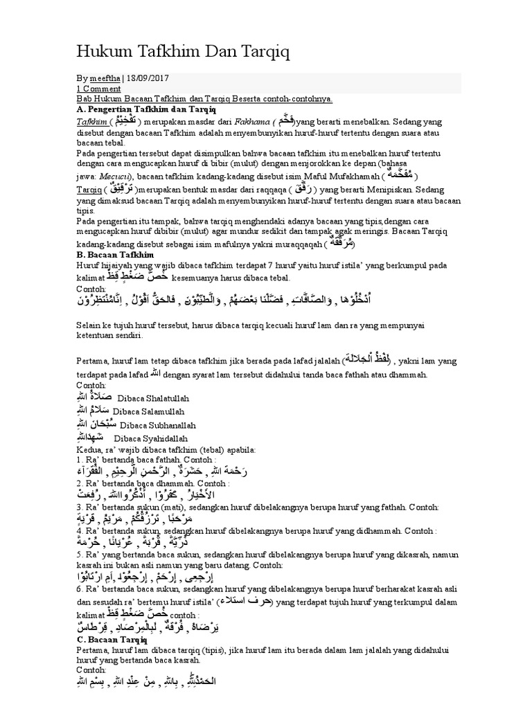 000 Hukum Tafkhim Dan Tarqiq | PDF