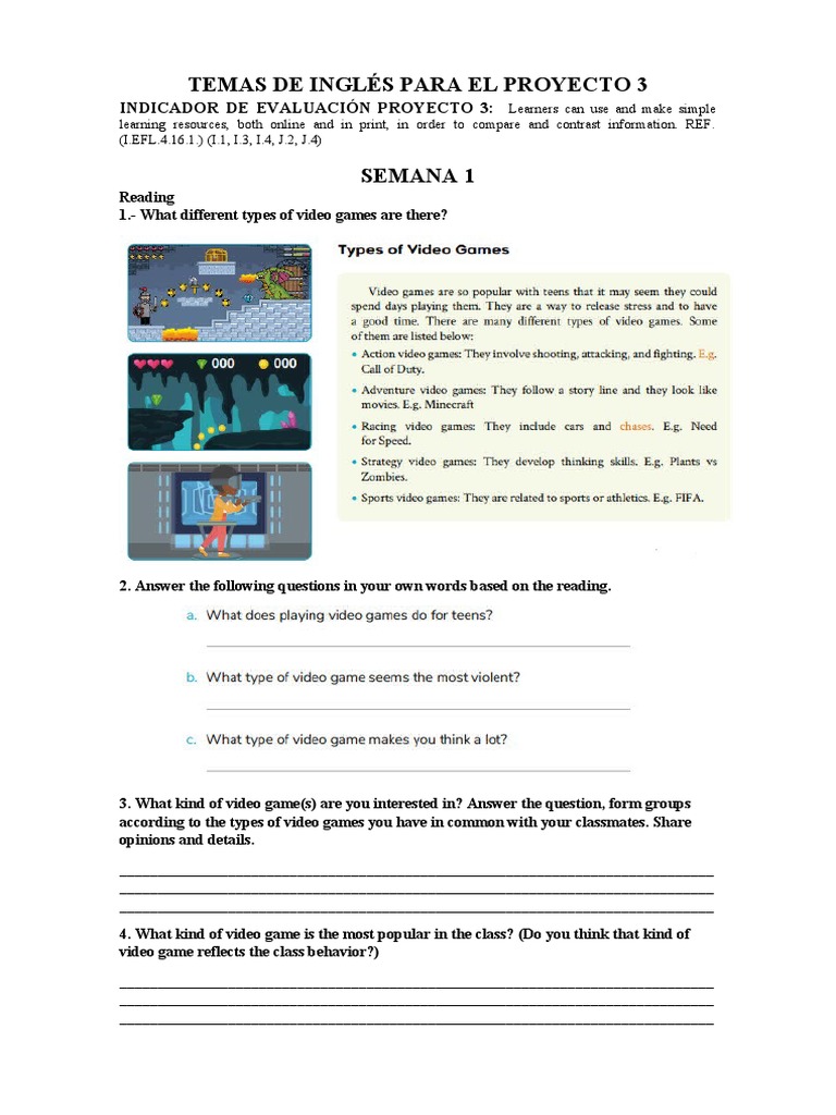 TEMAS DE INGLÉS PARA EL PROYECTO 3 BÁSICA | PDF | Cognitive Science ...