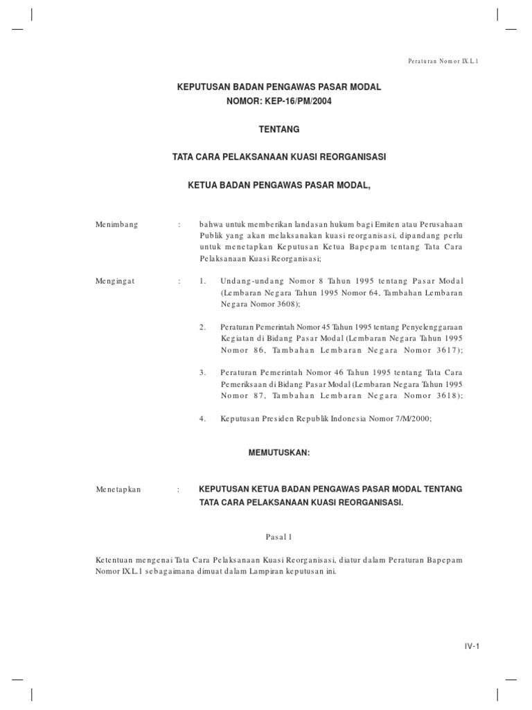 Tata Cara Kuasi Reorganisasi | PDF