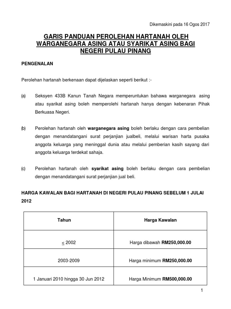 Perolehan Tanah Oleh Warganegara Asing | PDF