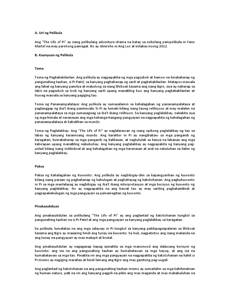 Pagsusuri NG Pelikula | PDF