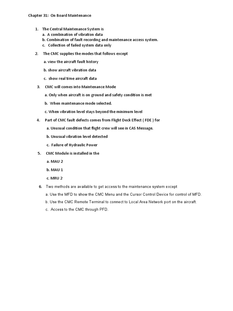 Chapter 45 - Central Maintenance System (CMS) 1 | PDF