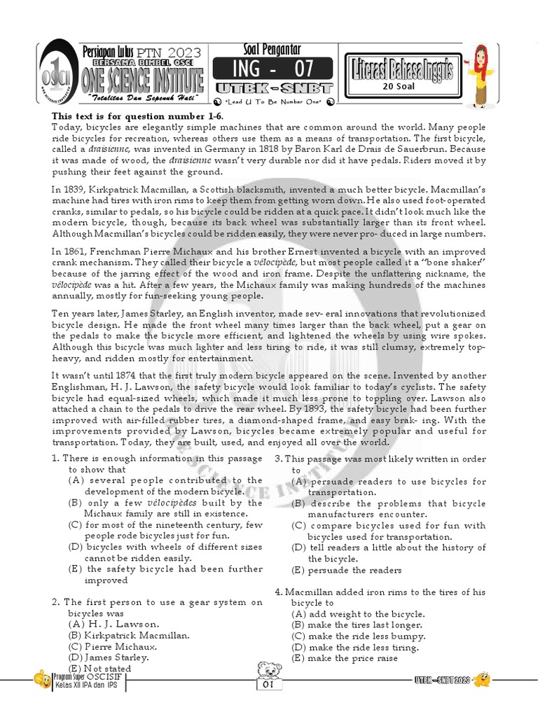 Ing 7 SNBT 2023 | PDF | Fires | Smoke