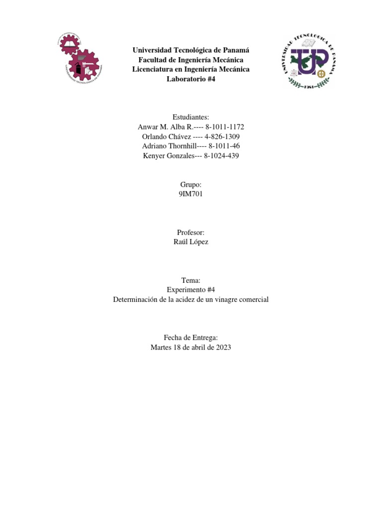 Experimento 4 - Orlando | PDF | Valoración | Química