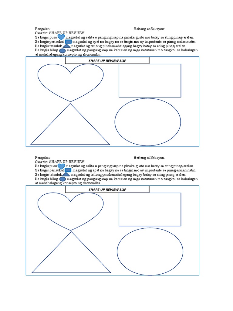Shape up review slip | PDF