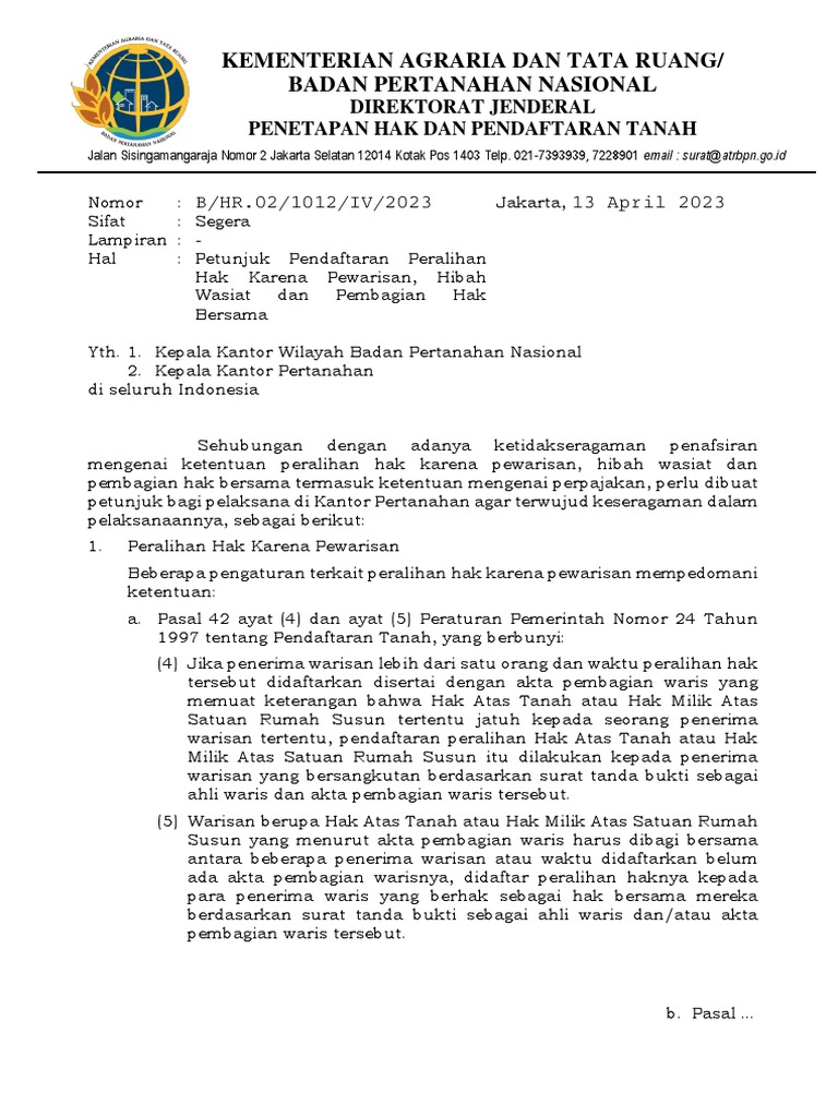 Petunjuk Peralihan Karena Aphb | PDF