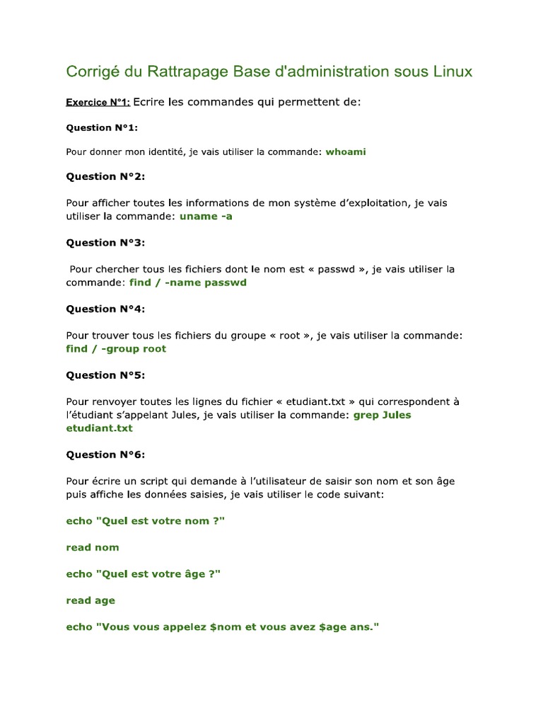 Admin Sous Linux Pdf Pdf