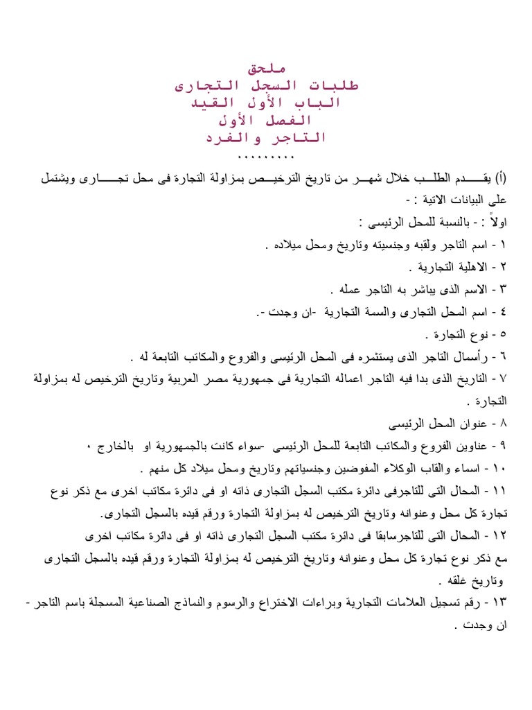 Commercial Register Applications | PDF